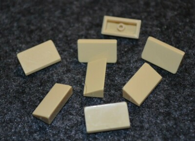(8) 1x2 Tan / Sand Extra Small Slope Tile Brick Bricks ~ Lego ~ NEW ...