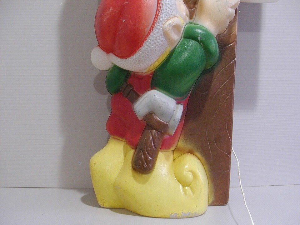 Vintage General Foam Elf Santa's Workshop Lighted Christmas Blow Mold ...