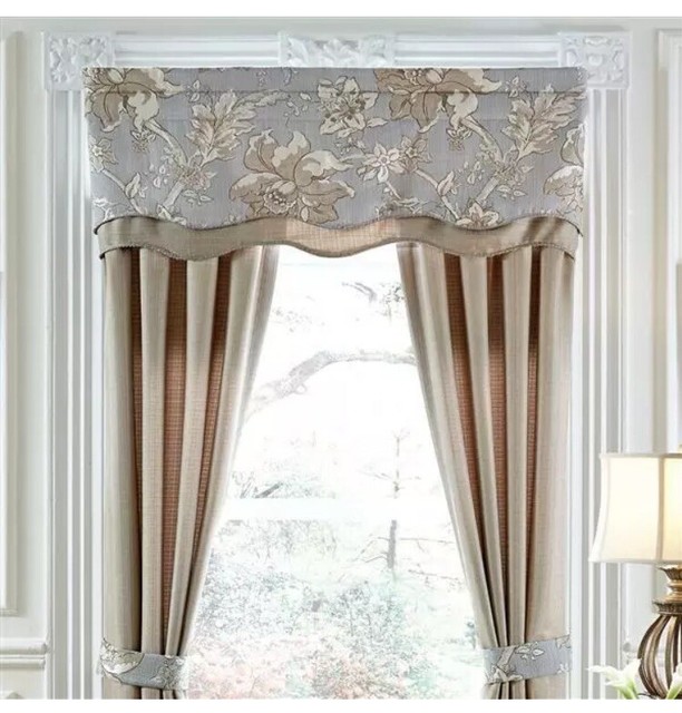 Croscill Estate Alexandria Taupe 4pc Rod Pocket Drapes and Tie Backs ...