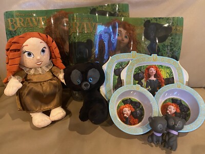 Disney Babies BRAVE MERIDA Doll Bear cub Plush Toddler Table Place Mat ...