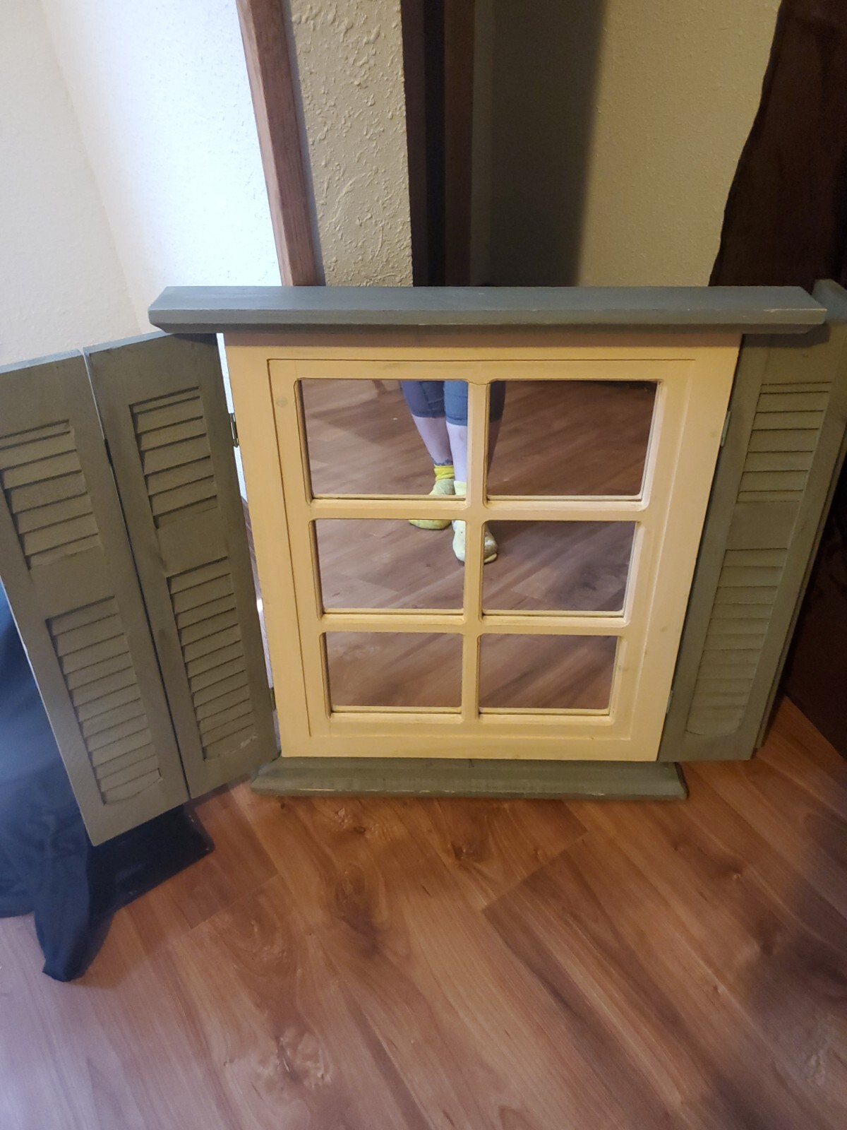 Shabby Chic green vintage shuttered window mirror | eBay