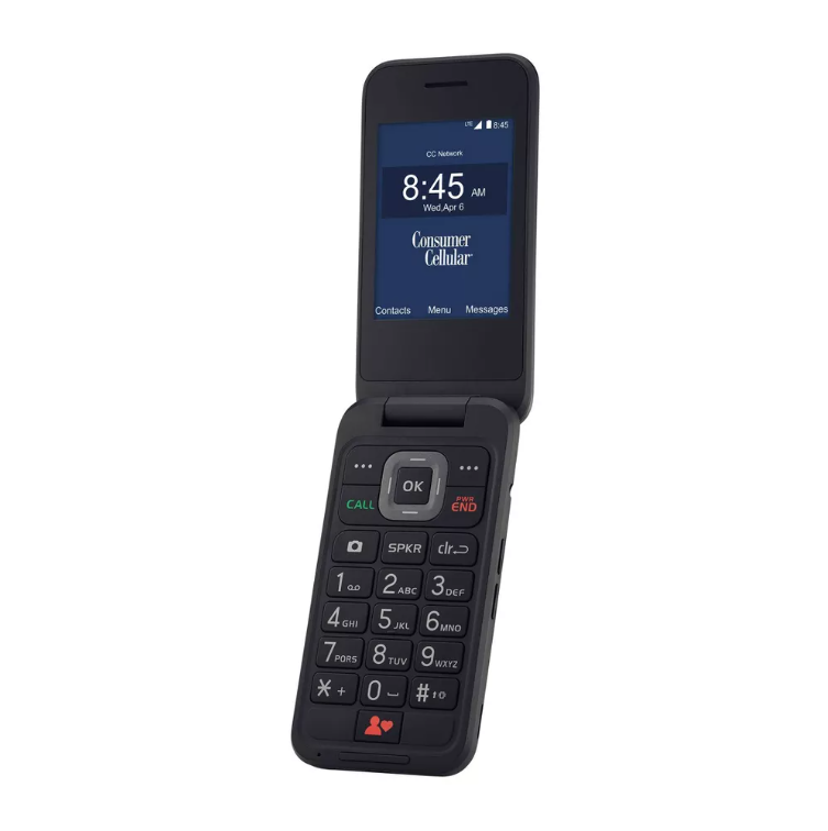 Consumer Cellular 4G LTE Verve Snap 8GB Flip Phone - Black | eBay