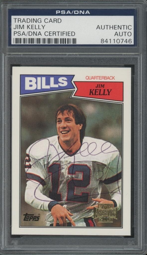 1987 Topps 362 Jim KELLY Autograph RC ROOKIE PSA DNA Auto INK | eBay