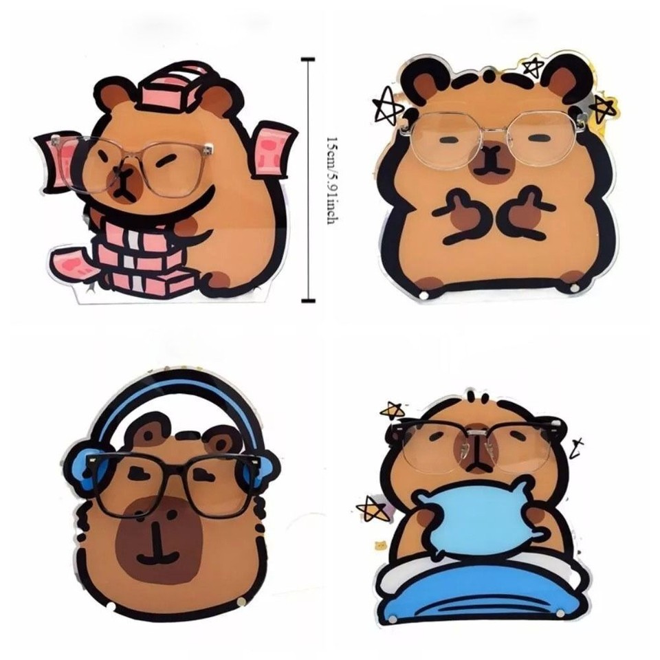 Cartoon Capybara Desktop Decor Cute Eyeglasses Holder New Card Display ...