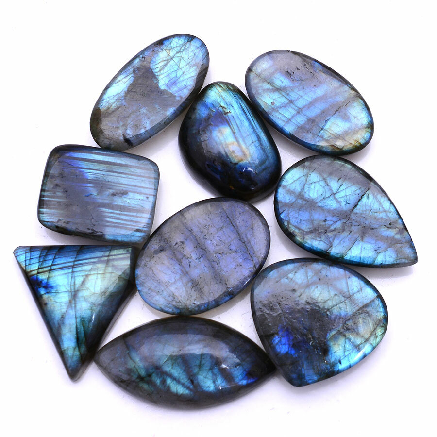 9 Pcs Natural Labradorite 24mm-38mm Blue Shine Untreated Huge Size ...
