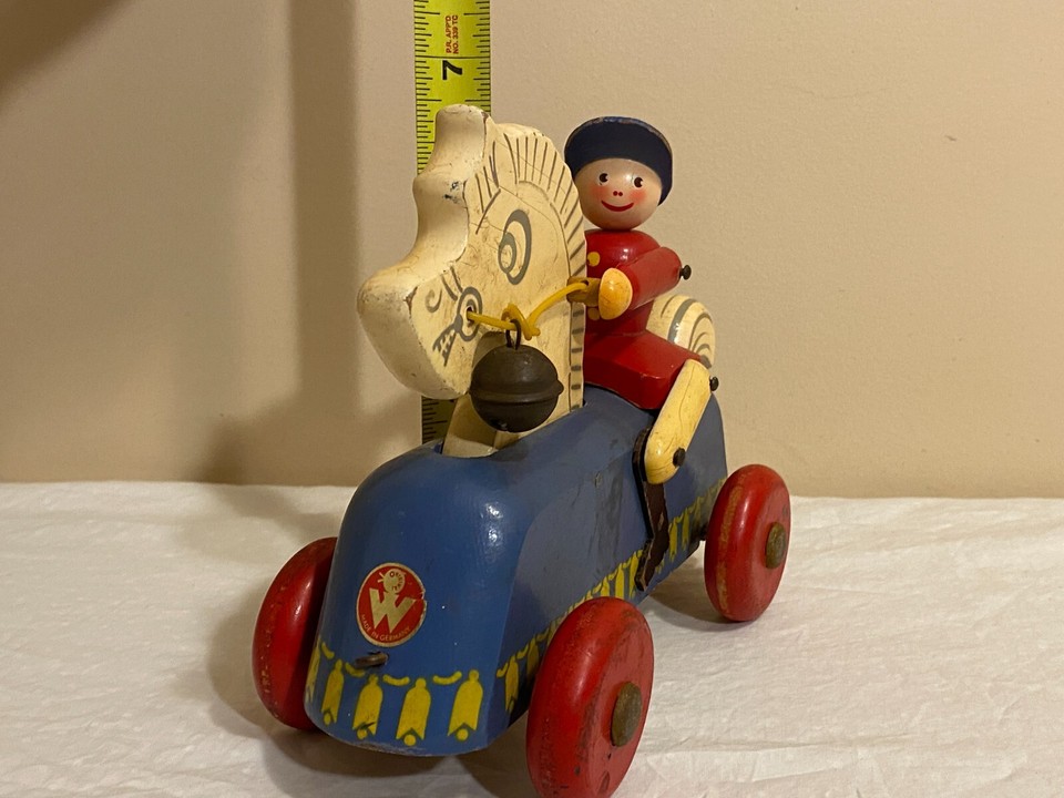 Vintage Walter Germany Wooden Horse Pull Toy aj-38 | eBay