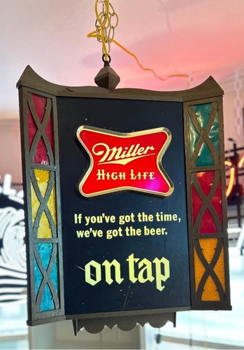 VINTAGE 1960'S MILLER HIGH LIFE ROTATING LIGHTED SIGN | eBay