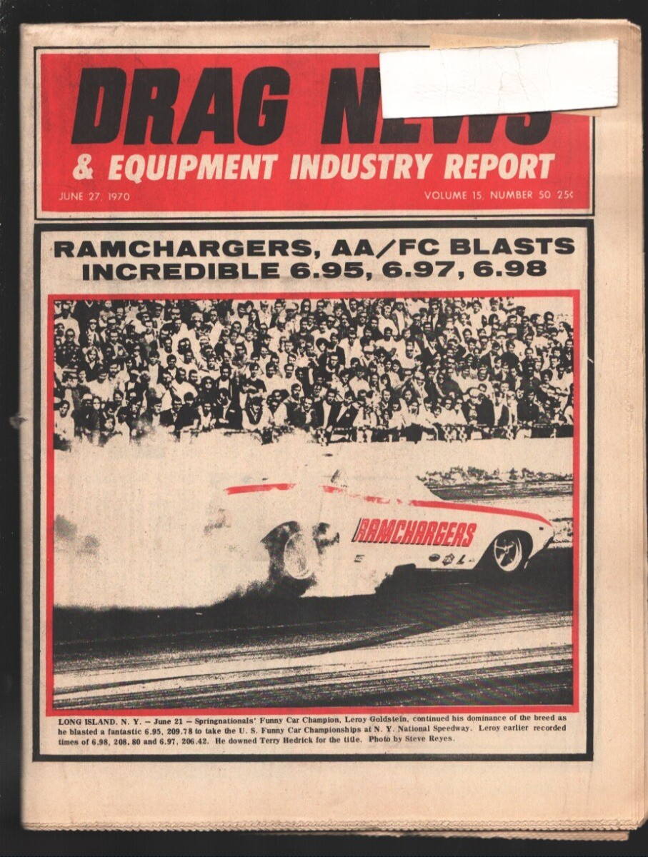 Sports Pub: Drag News 6/27/1970-Lenny Goldstein cover -Springnationals ...