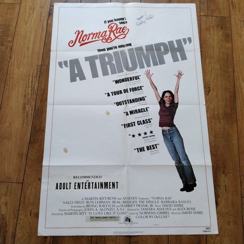 Sally Field SIGNED Poster 1979 Norma Rae Ron Leibman Beau Bridges Oscar ...