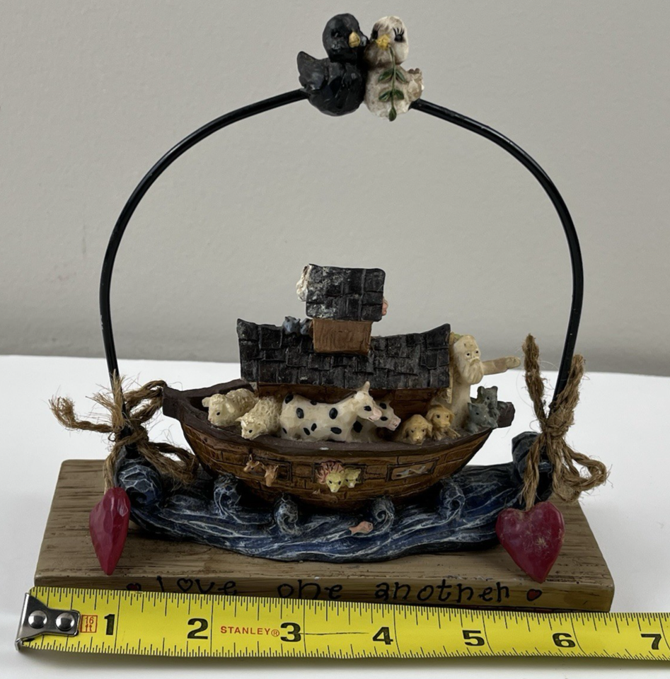 Noah's Ark Two Birds Sitting Above Ark Love One Another Figurine | eBay