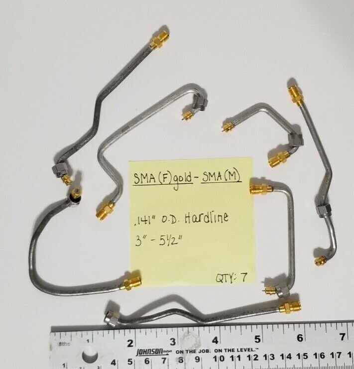 (7) SMA(Female) Gold - SMA(Male) Gold 0.141" OD Hardline Cables 3" - 5. ...