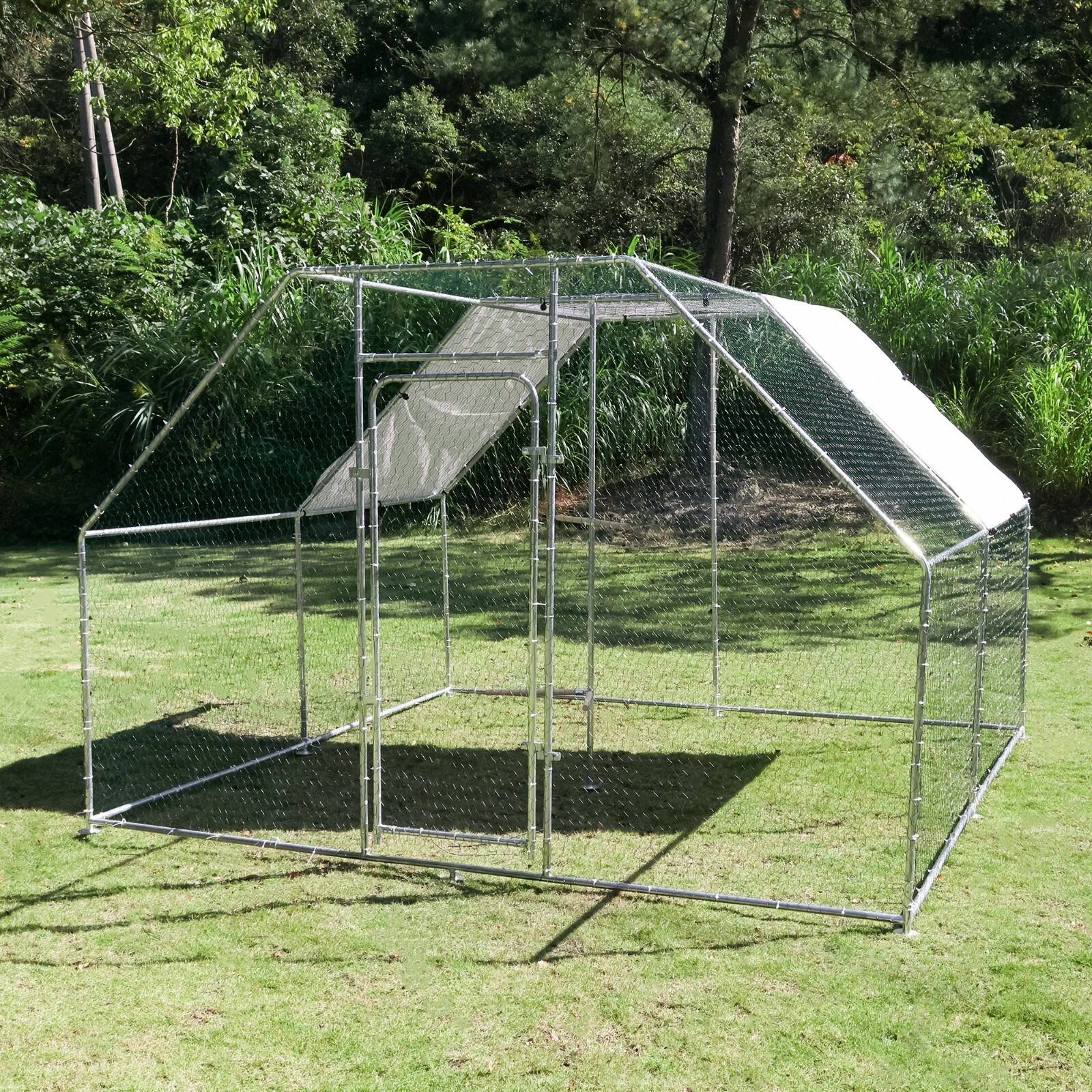 10x10FT Chicken Coop Run Walk In Poultry Cage Backyard Hen w/Climbing ...