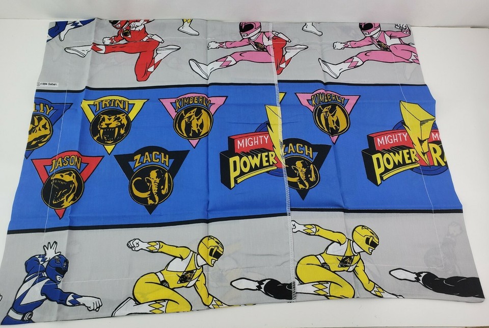 Vintage 1994 2 Mighty Morphin Power Rangers Pillow Case Sham 20x26in IN ...