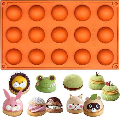 Funshowcase 15 Cavity Semi Sphere Half Round Dome Silicone Mold ...