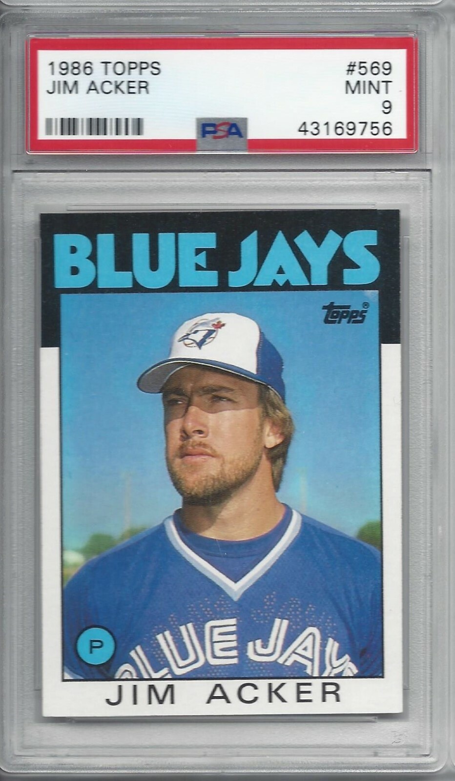 1986 Topps #569 Jim ACKER - PSA 9+++ Blue Jays | eBay