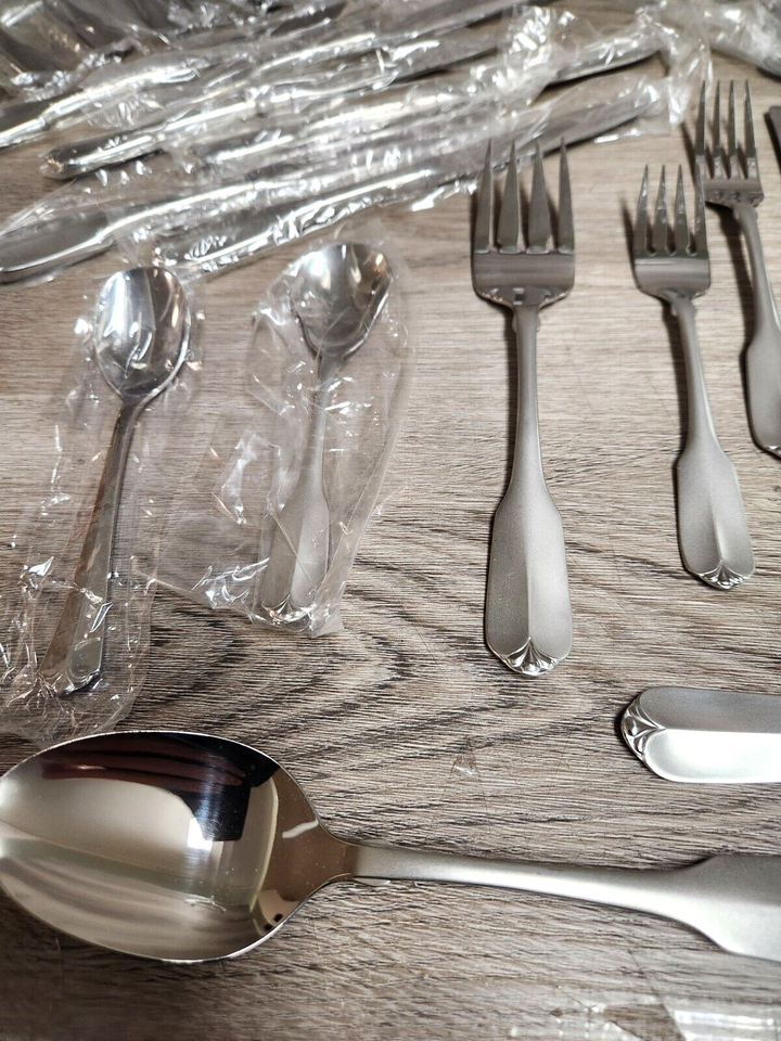 ONEIDA CUBE 18/10 STAINLESS SATIN GLORIA FLATWARE SET SERVICE FOR 12 66 ...
