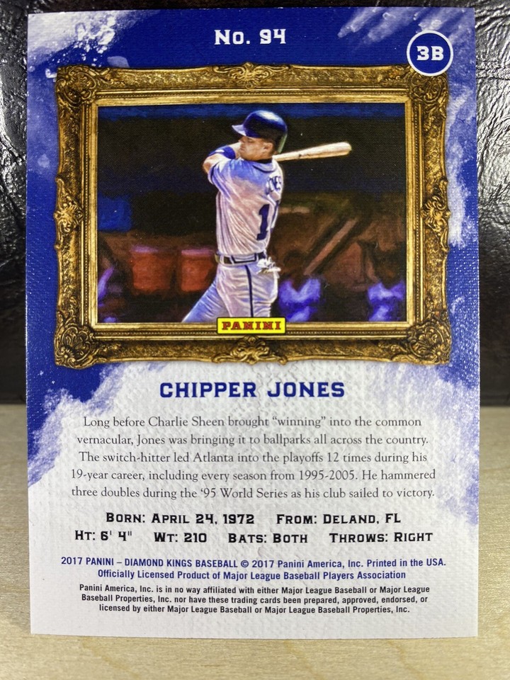 2017 Panini Diamond Kings Chipper Jones #94 Atlanta Braves NM | eBay