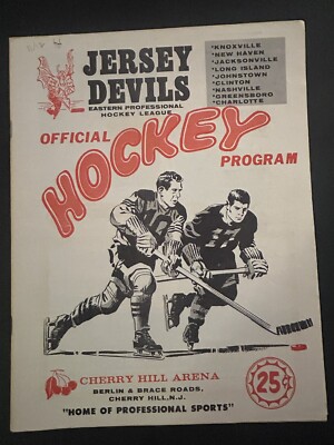 1965 EHL HOCKEY Long Island Ducks vs JERSEY DEVILS Program WAYNE ...
