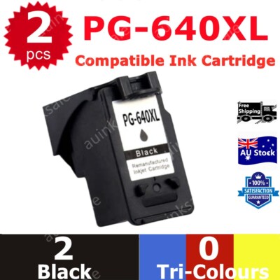 2x PG640XL Black Remanufacture Ink Cartridge For Canon MG3160 MG3660 ...