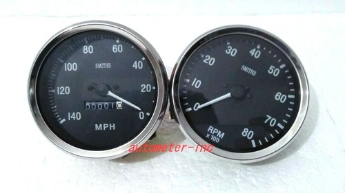 Smiths Replica 100 mm Anti Speedometer 140 MPH with Tachometer clock ...