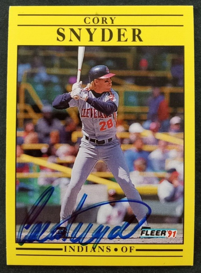 1991 Fleer SIGNED: Cory Snyder, INDIANS #378 | eBay