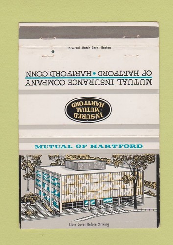 Matchbook Cover - Mutual Insurance Company Hartford CT 40 Strike | eBay