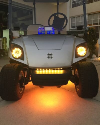 4pc LED AMBER GOLF CART KART NEON UNDERBODY UNDERGLOW LIGHT 12V ...