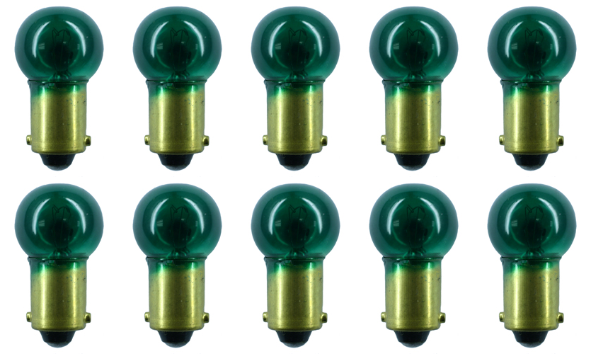 Box of 10 #1895G (Green) Lamp Bulb Automotive Lightbulb 14V 3.78W 0.27A ...