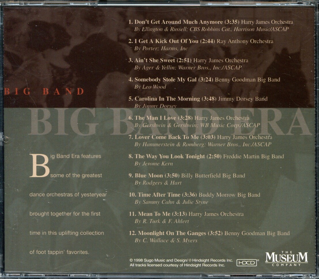 Sentimental Swing and The Big Band Era 2-CD Set 23 Songs 1998 Sugo ...