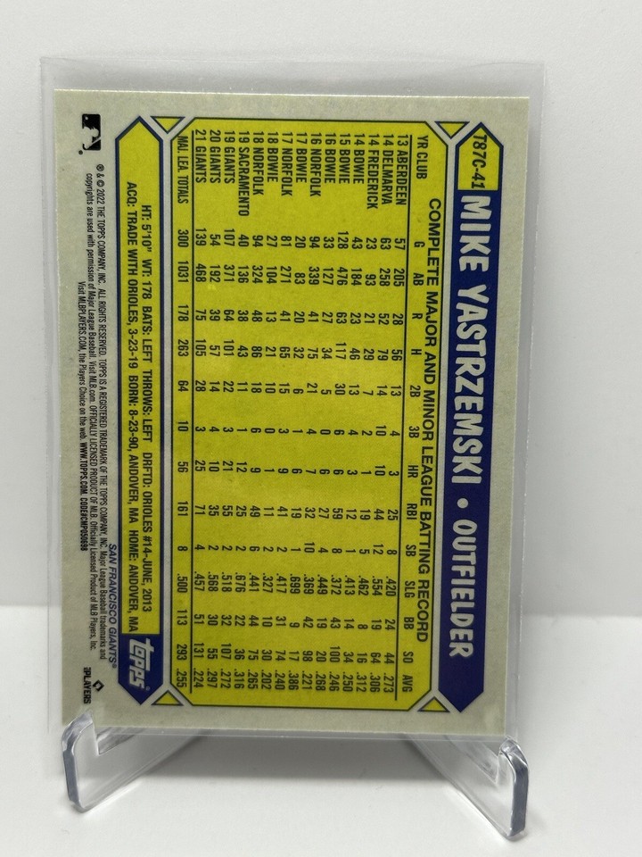 2022 Topps '87 Topps Silver Pack Chrome #T87C41 Mike Yastrzemski | eBay