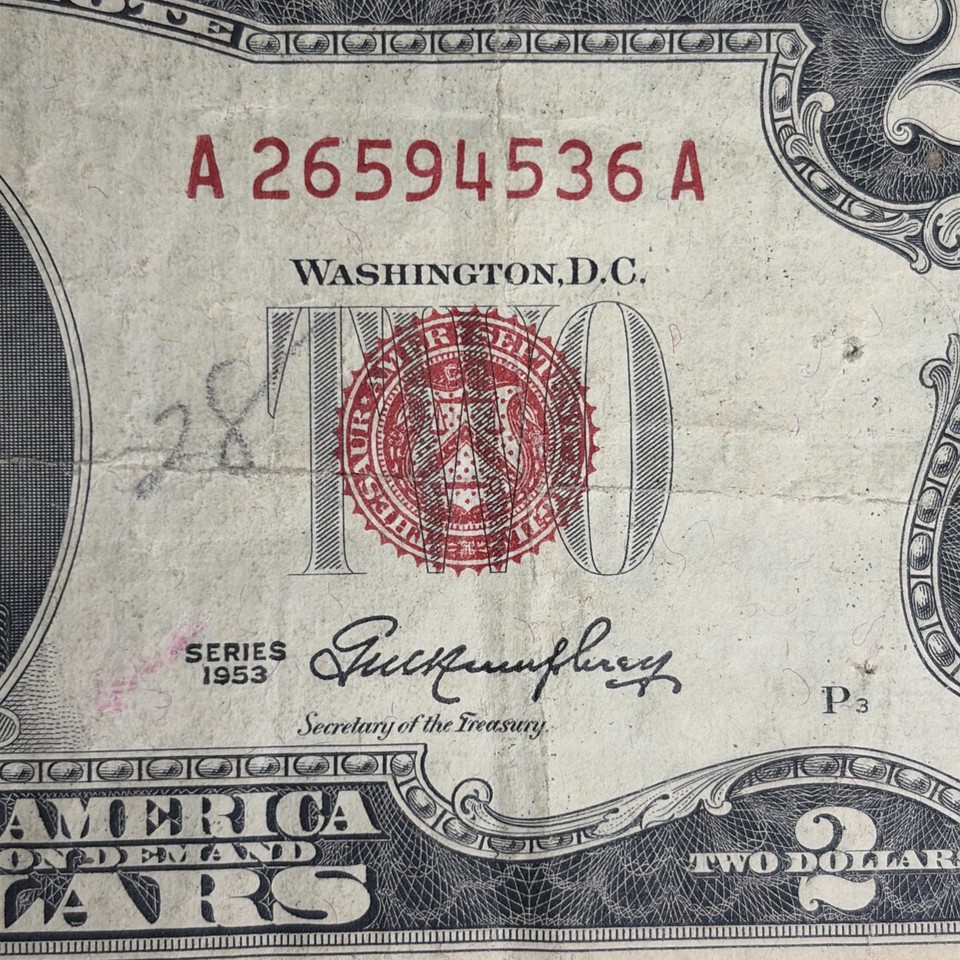 1953-P $2 Cull Two Dollar Bill Red Seal United States Note | eBay