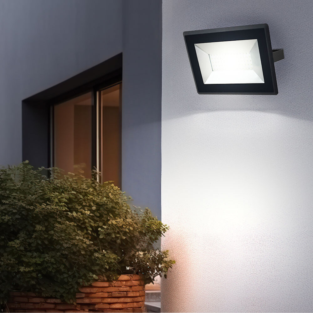 2x LED Alluminio Parete Luci Orientabile Garage Lampade Nero Esterno ...