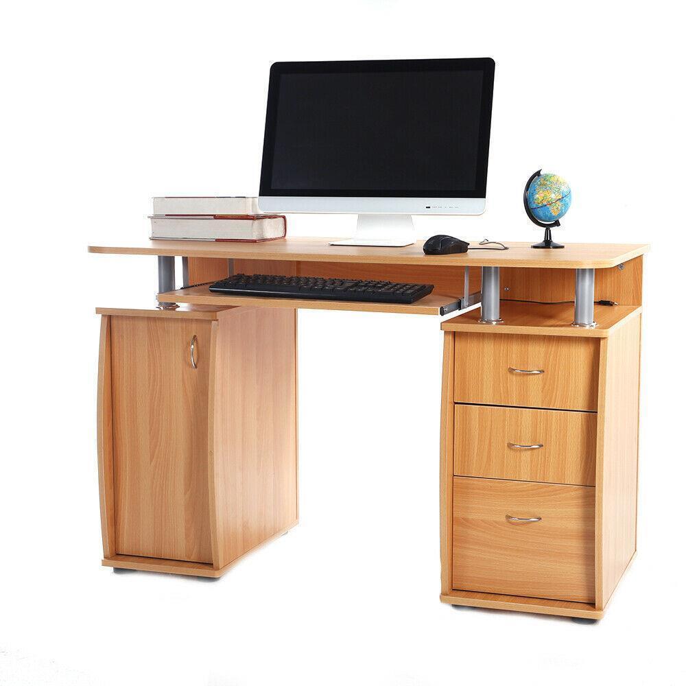 Computer Desk PC Laptop Writing Table Workstation with Stroage 3 ...