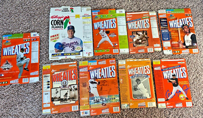 Lot of 9 Baseball Wheaties Boxes Flat-Ripken/Ryan/Clemente/Mays ...