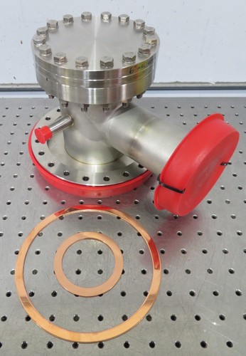 C198482 MDC Conflat Vacuum Flange Tee (8" x 6" x 4.5" CF) w/ Type N RF ...