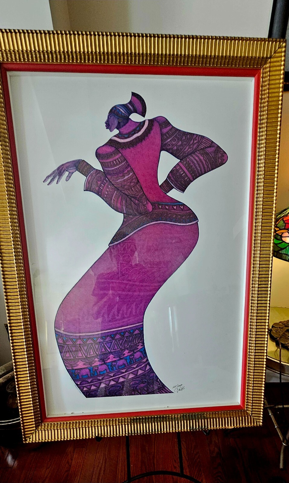 Charles Bibbs Lady In Red Signed Art | eBay