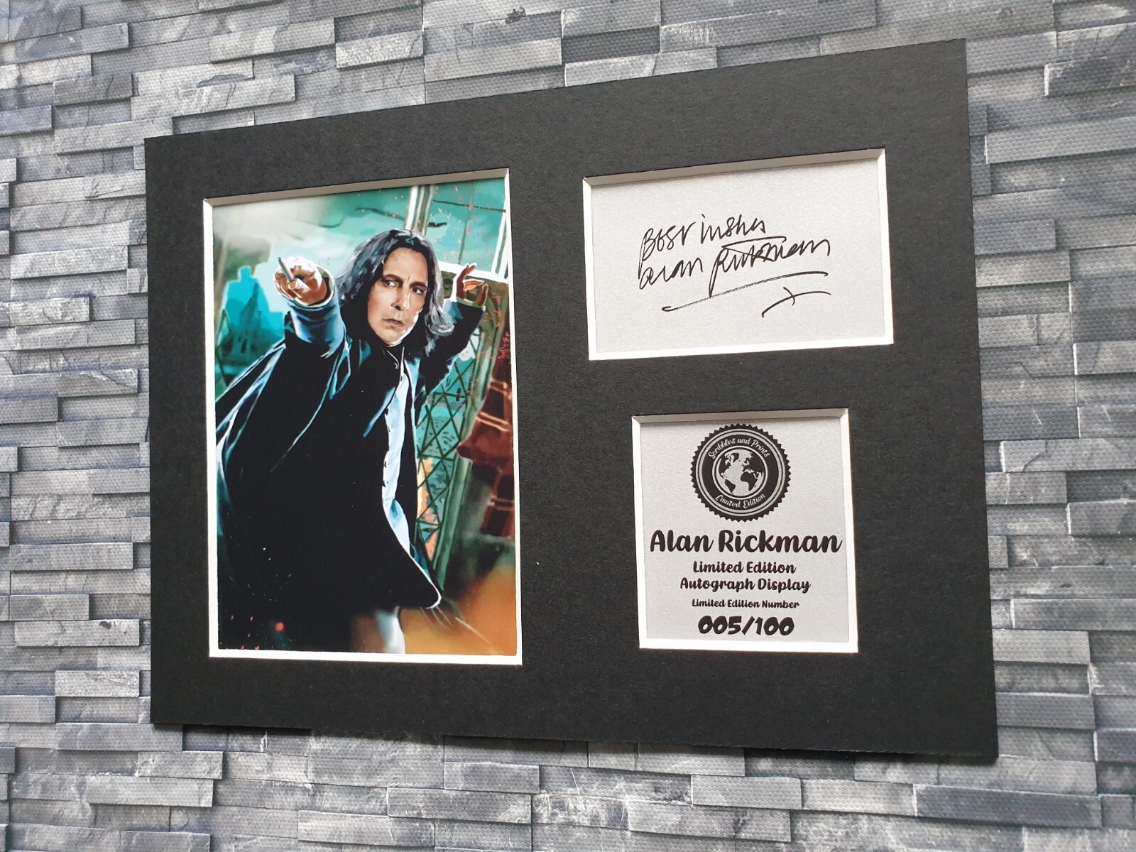 Alan Rickman - Severus Snape Signed Autograph Display - Harry Potter ...