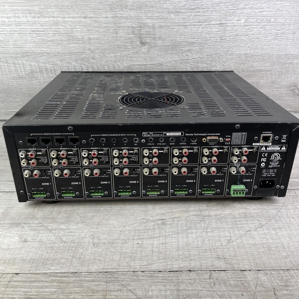 RTI AD-8x Audio Distribution System Amplifier Amp Remote Technologies ...