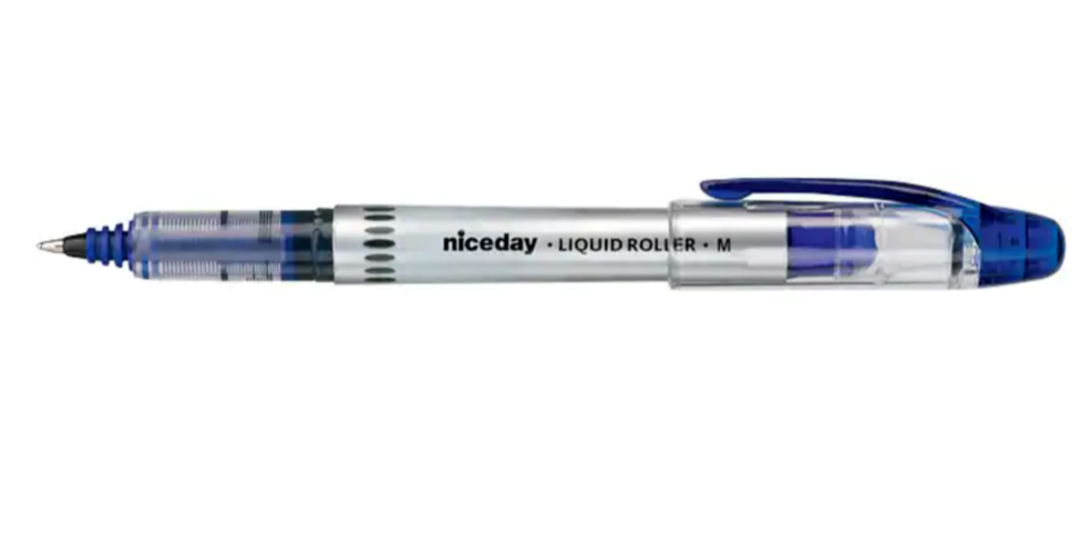 Blue Ink Roller Pens Medium 0.5mm Tip Liquid Ink Niceday 1618385 Pack ...