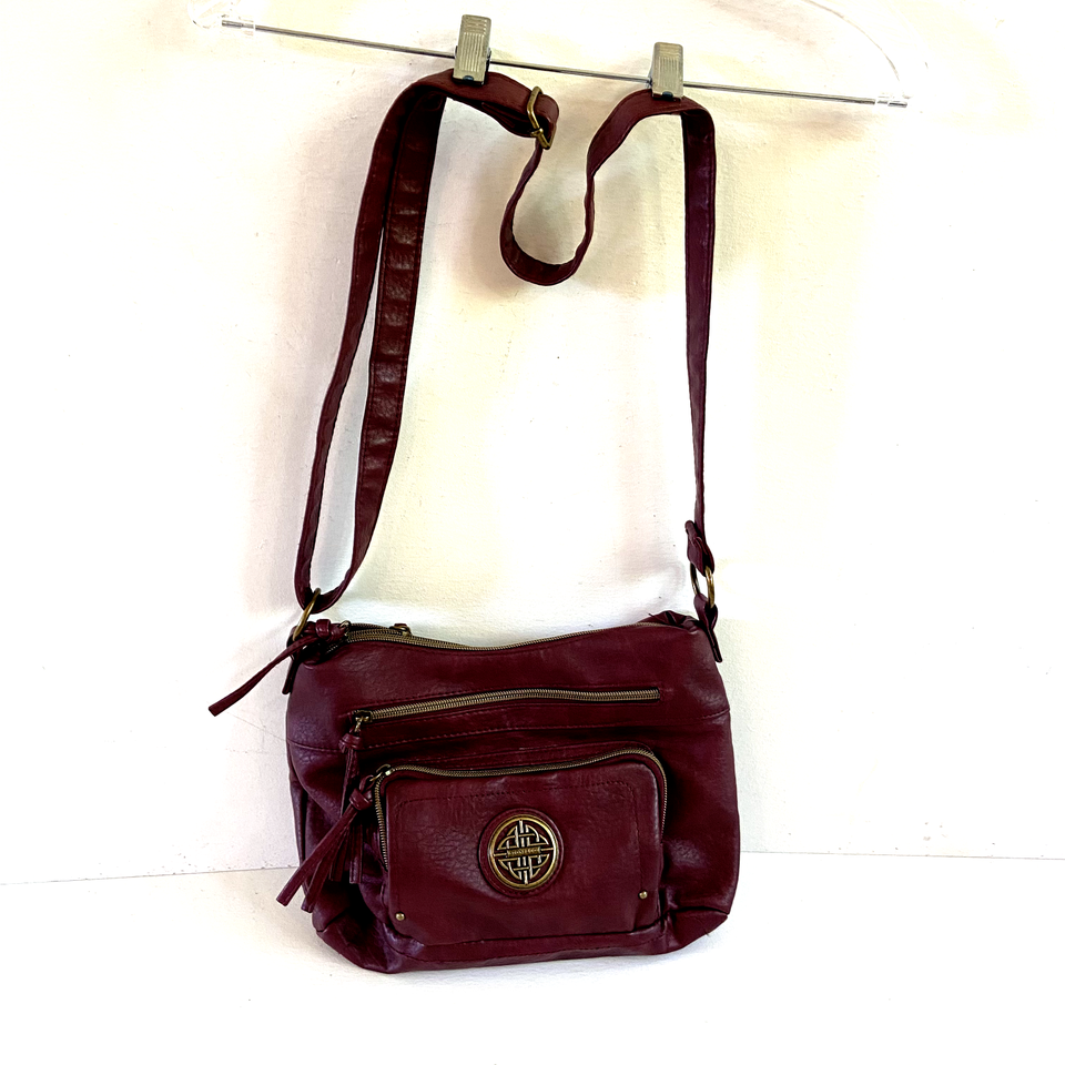 Stone & Co Mountain Purse Leather Red Crossbody Shoulder Bag Purse ...