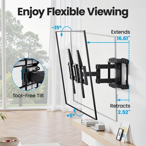 UL Listed Full Motion TV Wall Mount Bracket for Most Movable 37-86inch ...