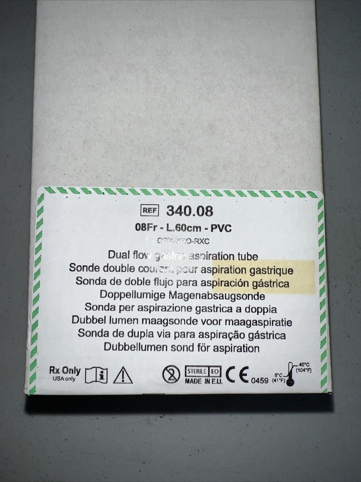 VYGON 340.08 Dual Flow Gastric Aspiration Tube, 08Fr - L.60cm - PVC ...