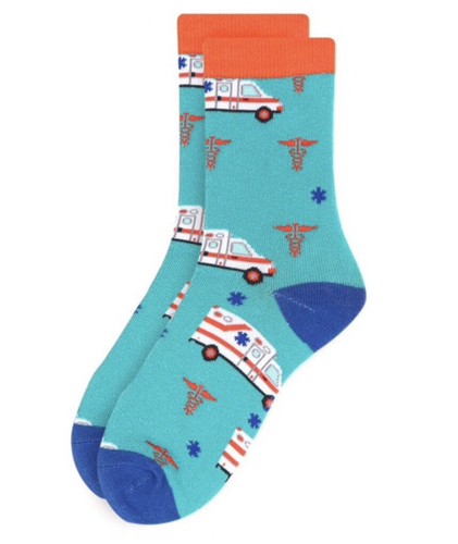 New Mens AMBULANCE/EMT Novelty Crew Socks Parquet Brand FIRST ...