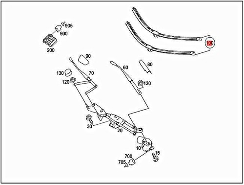 Genuine MERCEDES V251 W164 X164 GL-CLASS X164 Ts wiper blade 2518200100 ...