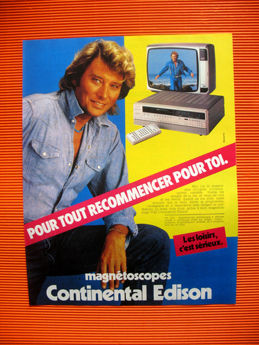 PUBLICITE DE PRESSE CONTINENTAL EDISON MAGNETOSCOPE JOHNNY HALLYDAY AD ...