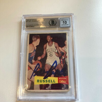 1957 Topps #77 Bill Russell Signed Rookie Card RC BGS Auto GEM MINT 10 ...