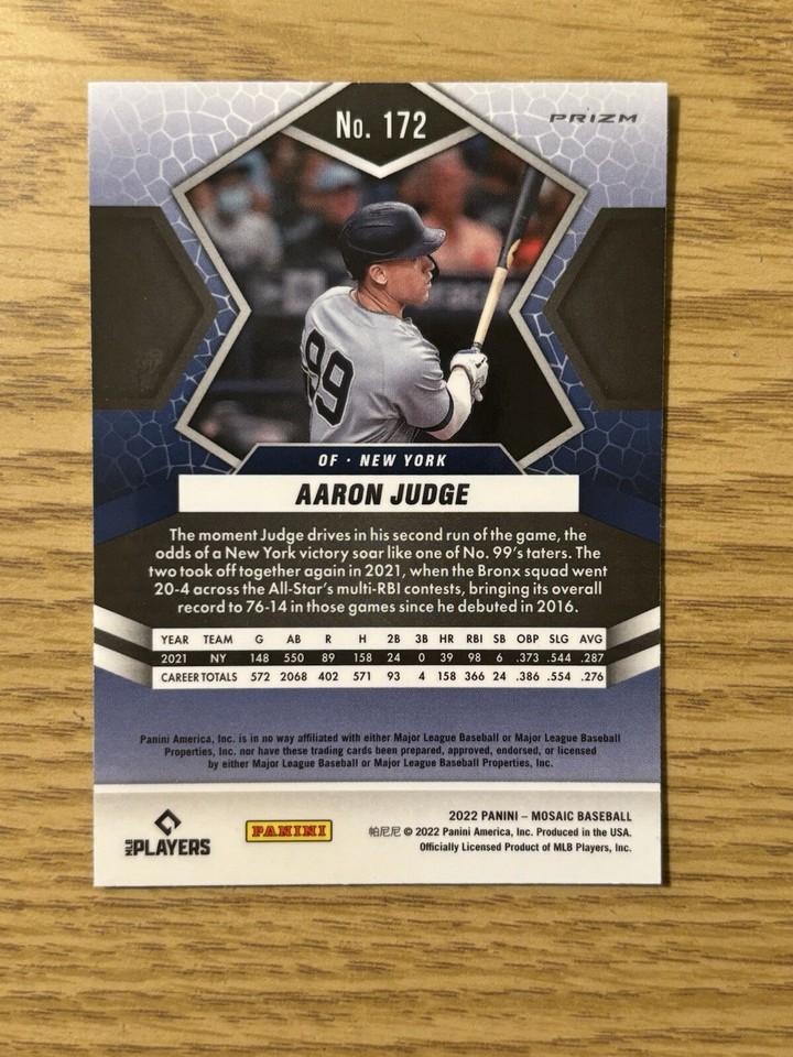 2022 Panini Mosaic - Genesis Mosaic Prizm #172 Aaron Judge (Green) | eBay