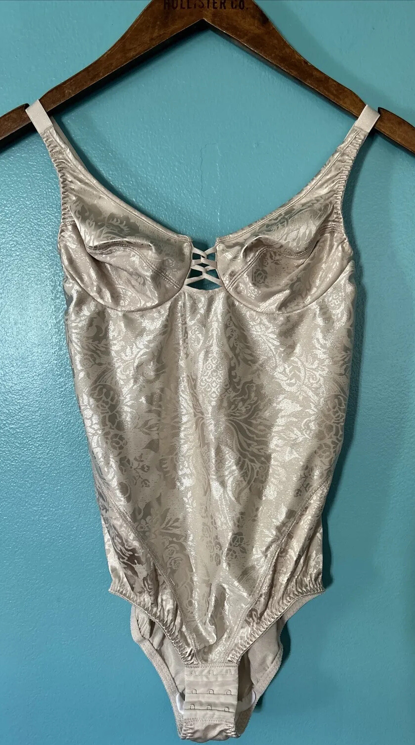 Vintage VANITY FAIR SATIN BODYSUIT Panty NYLON Stretc… - Gem