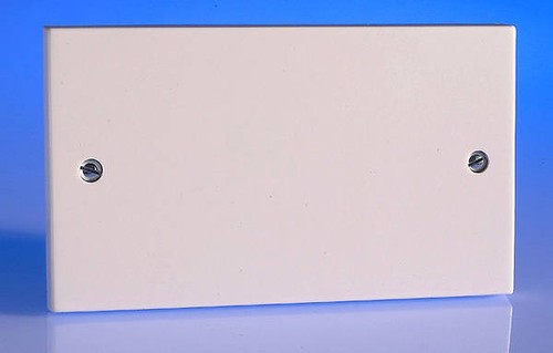 White Plain 2G Blanking Cover Electrical Plate Fits Switch / Socket Box ...