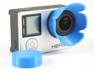 Sonnenblende Lens Hood f. GoPro Go Pro HERO 3+, 4 Linse Sun Shade blau ...